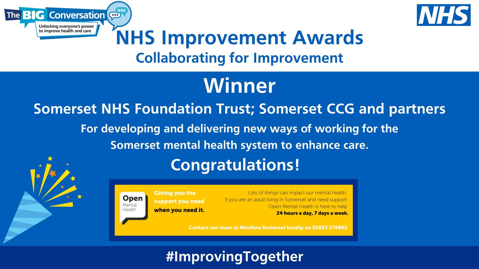 Open Mental Health Awarded NHS Improvement Award for Collaboration ...